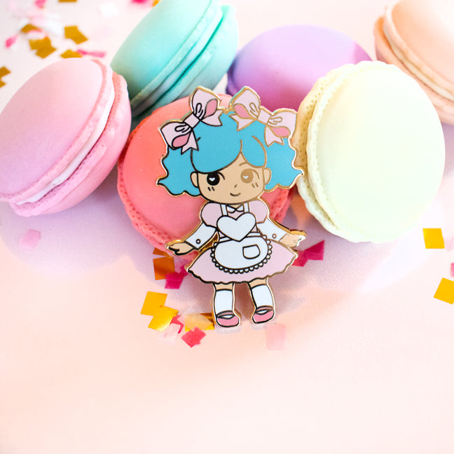 Pink Bakery Waitress Enamel Pin – Unicorn Paper