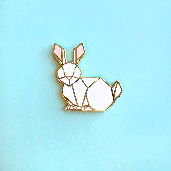 Origami Rabbit Enamel Pin – Unicorn Paper