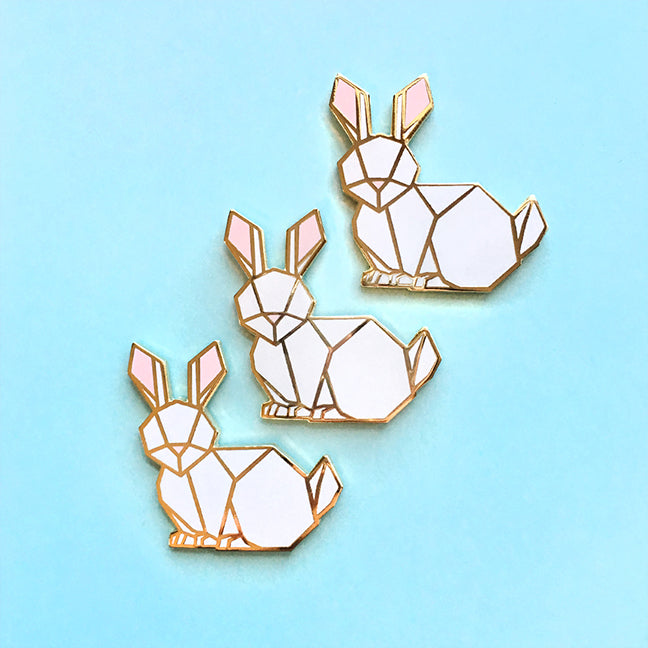 Origami Rabbit Enamel Pin – Unicorn Paper